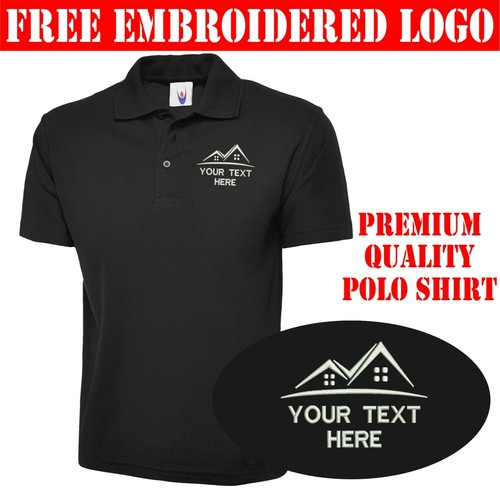 Personalised Embroidered Your Text Builder Polo Shirt Construction ...