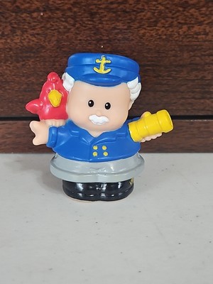 2001 - Fisher Price Little People - Sea Captain - Sailor - Red Parrot ...