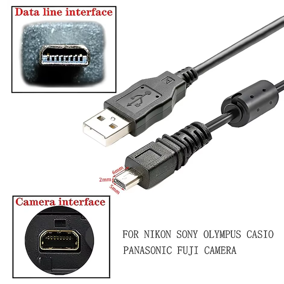 UC-E6 8-Pin Flat Connector to USB 2.0 Data Cable for Nikon Sanyo ...