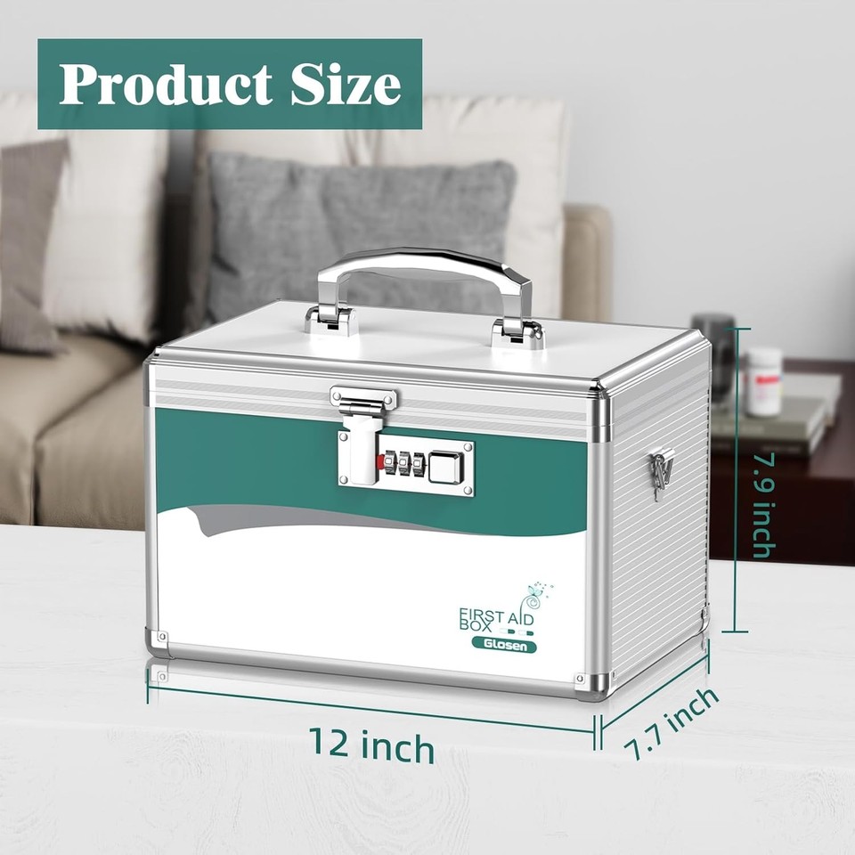 Medicine Lock Box with Combination Lock – Secure, Portable Pill & First ...