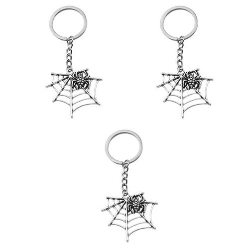3 Pack Spider Keyrings Halloween Web Keychain Bag Pendant Keychains ...