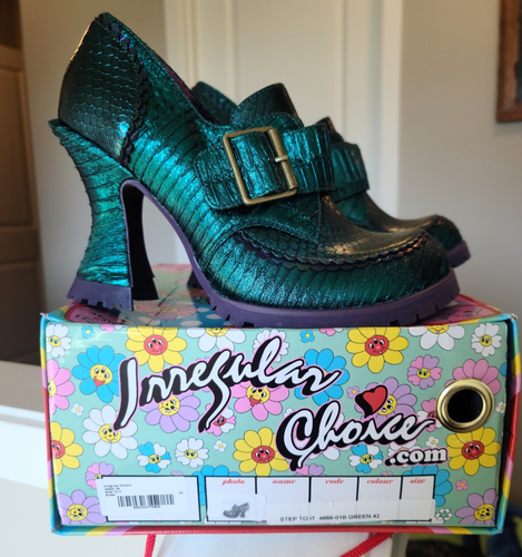 Irregular Choice Step To It GREEN 10-US 42-UK Witchy coffin heel Goth ...