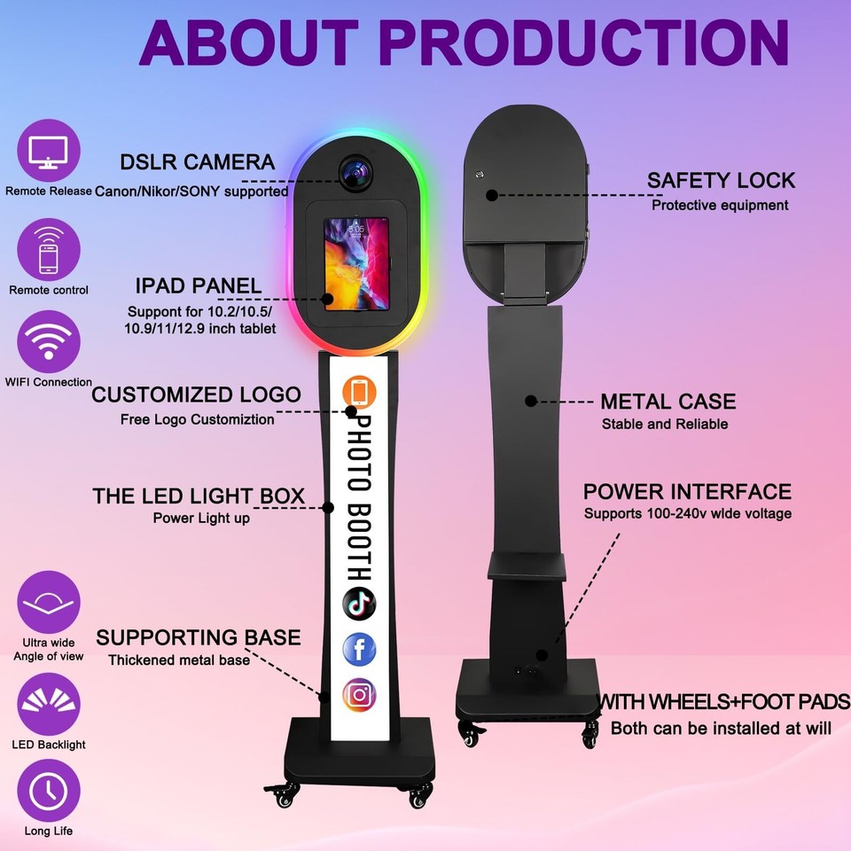 DSLR Camera iPad Photo Booth Event Photobooth RGB Light for Wedding ...