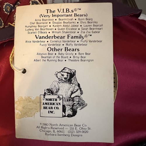 VTG 1979 North American Bear "Hugh Hefner" VIB ! By Barbara Isenberg ...