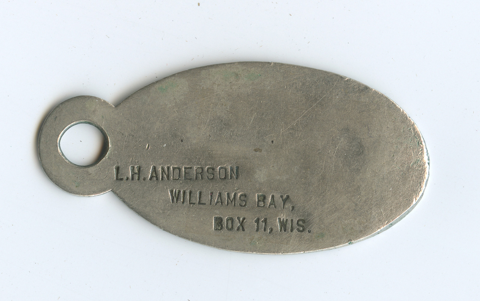 ANTIQUE ENGRAVED USPS SILVER MAIL TAG HANDELL AURORA IL ANDERSON ...