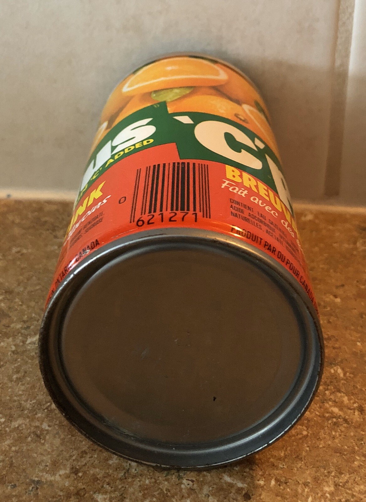 C'plus Orange 10oz. STRAIGHT STEEL PUSH TAB SODA POP CAN | eBay