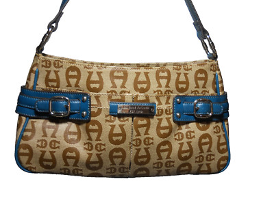 Etienne Aigner Logo Fabric Multi-Compartment Shoulder Bag | eBay