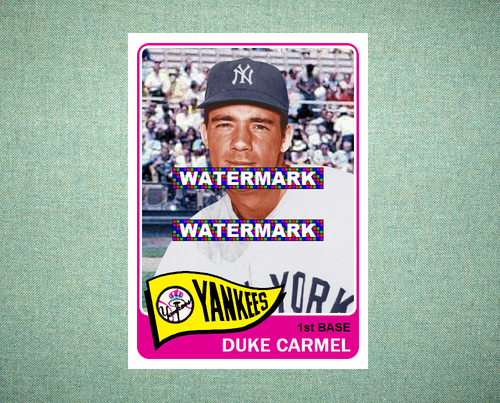 Duke Carmel New York Yankees 1965 Style Custom Baseball Art Card | eBay