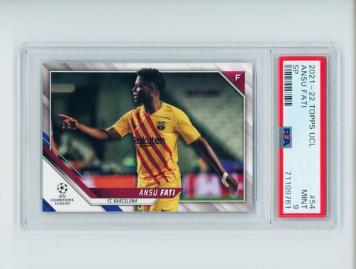 2021-22 Ansu Fati Topps UCL Image Variation FC Barcelona Card SP PSA 9 ...