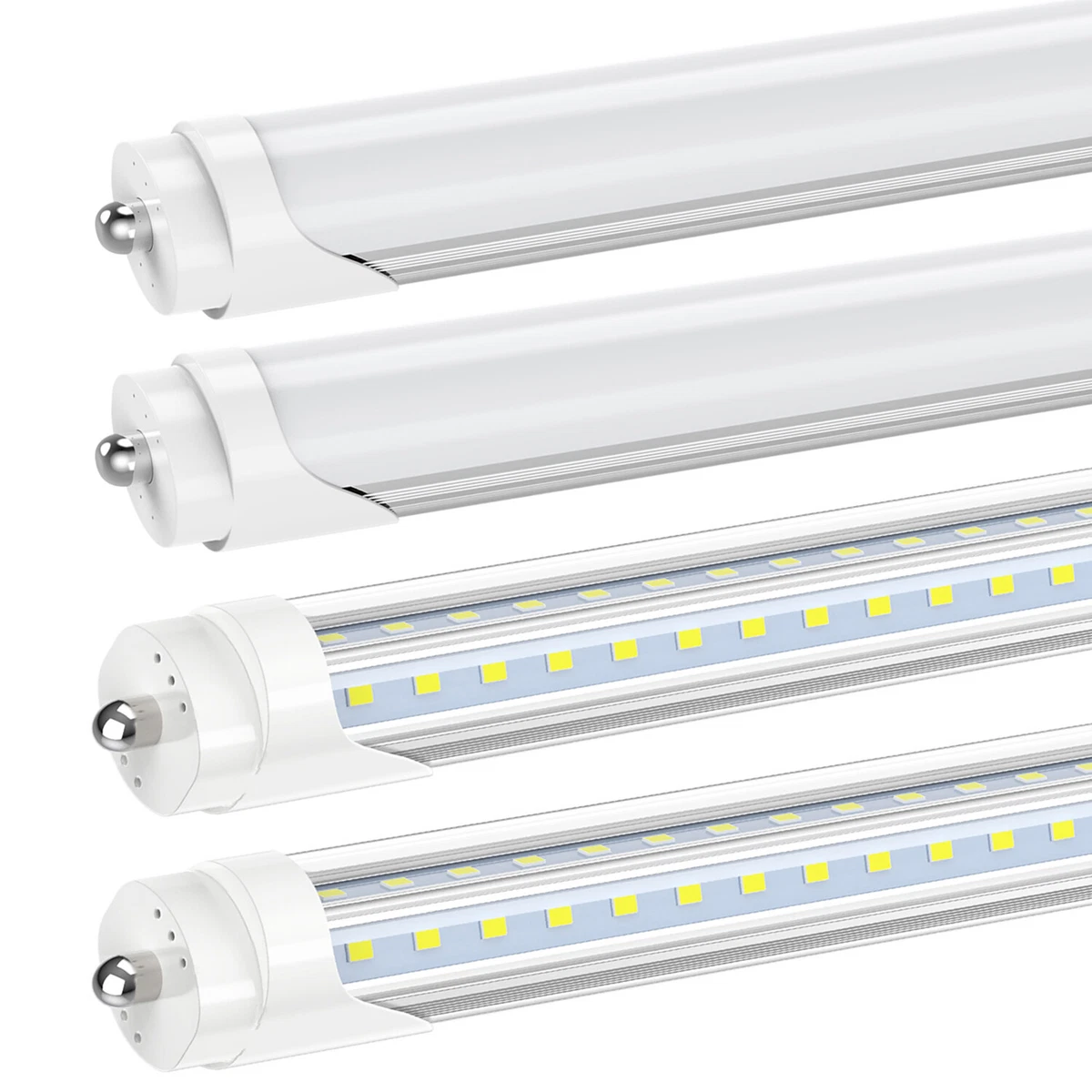 T8 8ft LED Tube Light Bulbs, Single Pin Fa8 Base, Dual Row, 60% OFF