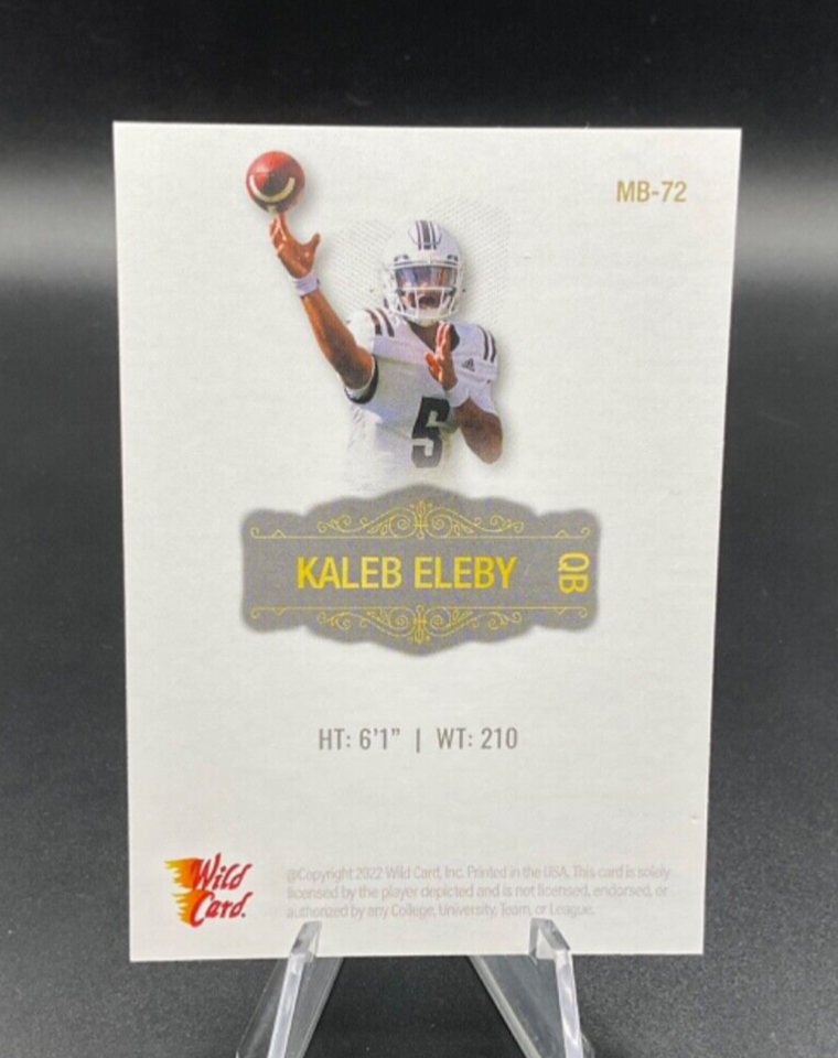 Kaleb Eleby Rookie 2022 Wild Card Matte # MB-72 Football Card | eBay