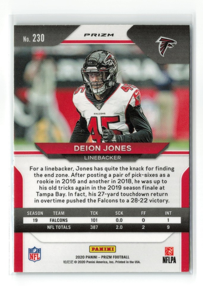 2020 Panini Prizm Green Deion Jones Atlanta Falcons #230 | eBay