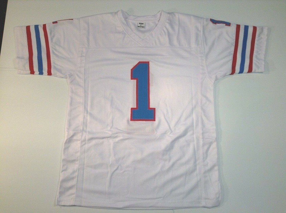 UNSIGNED CUSTOM Sewn Stitched Warren Moon White Jersey - M, L, XL, 2XL ...