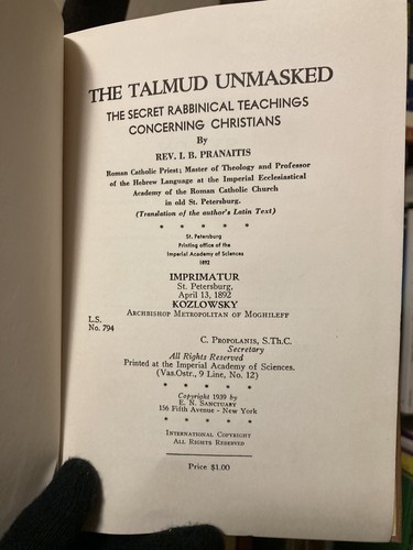 THE TALMUD UNMASKED Copyright 1939 Extremely Rare Conspiracy Theory | eBay