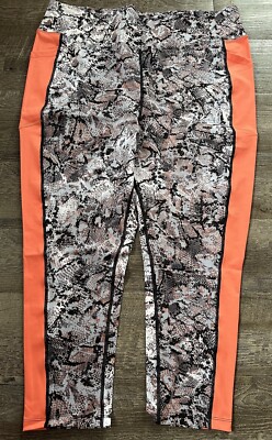 Lularoe Brave Ankle Fitness Leggings Pants 3XL Neon Snakeskin Print ...