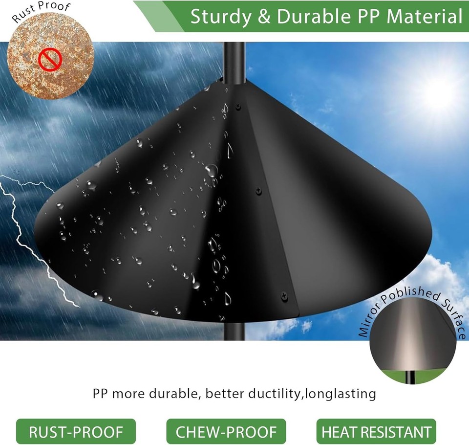 16 Inch Squirrel Stopper for Bird Feeder Durable Polypropylene Easy ...