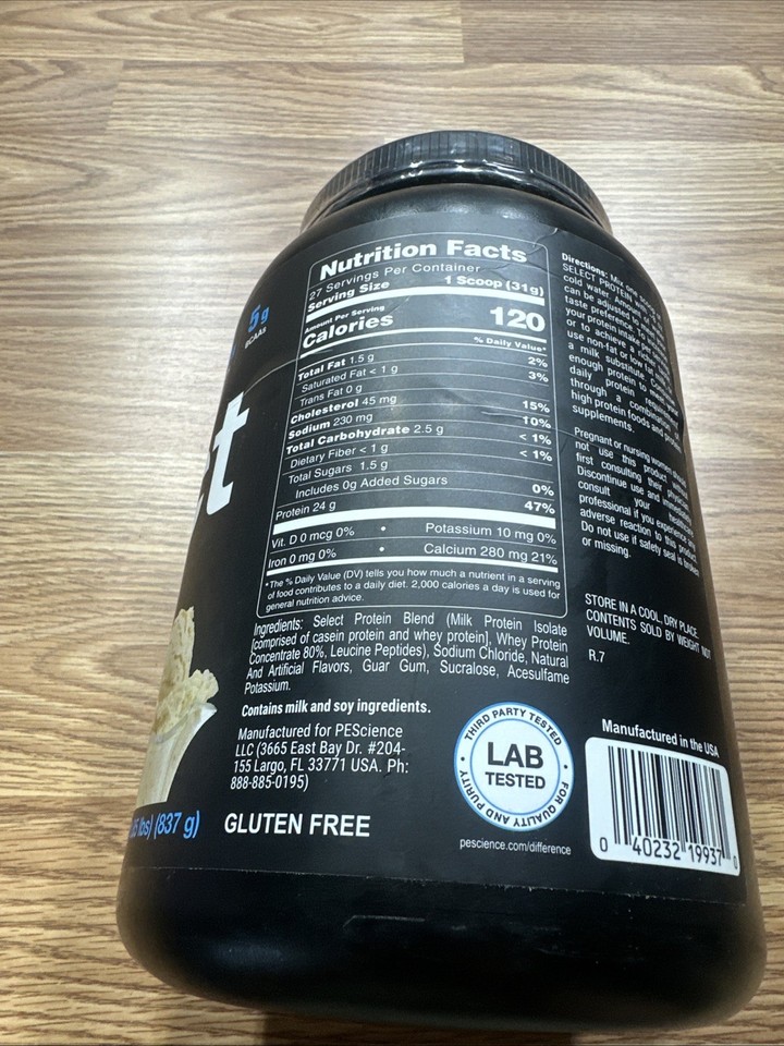 PEScience Select Low Carb Protein Powder – Gourmet Vanilla, 27 Servings ...