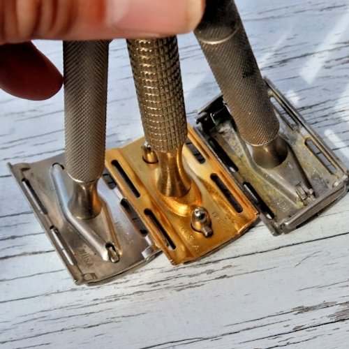 LOT Vintage Shaving Safety Razors Gillette Treet Gold Tone Collectible ...