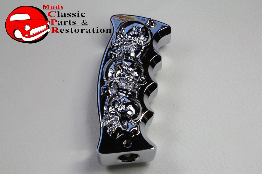 Chrome Skulls Gun Revolver Grip Gearshift Handle Knob Custom Truck Hot ...