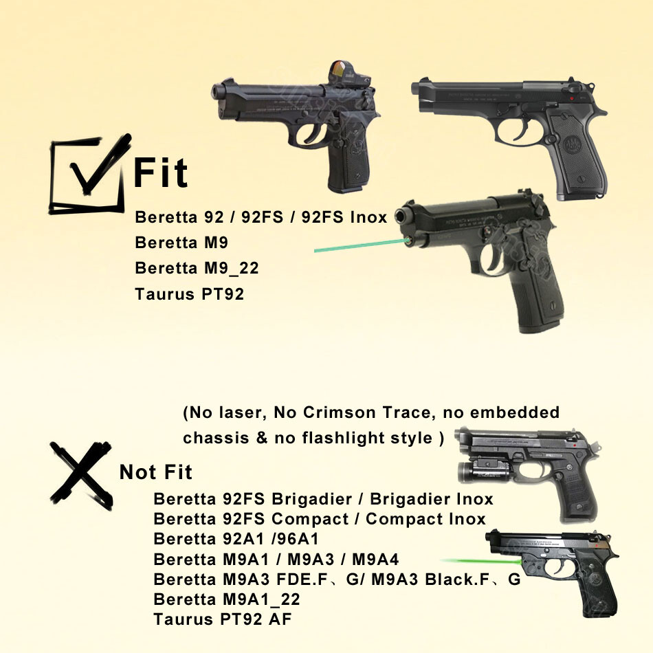 92FS Holster OWB Fit Beretta 92FS Beretta 92 FS M9 M9_22 92FS Taurus ...