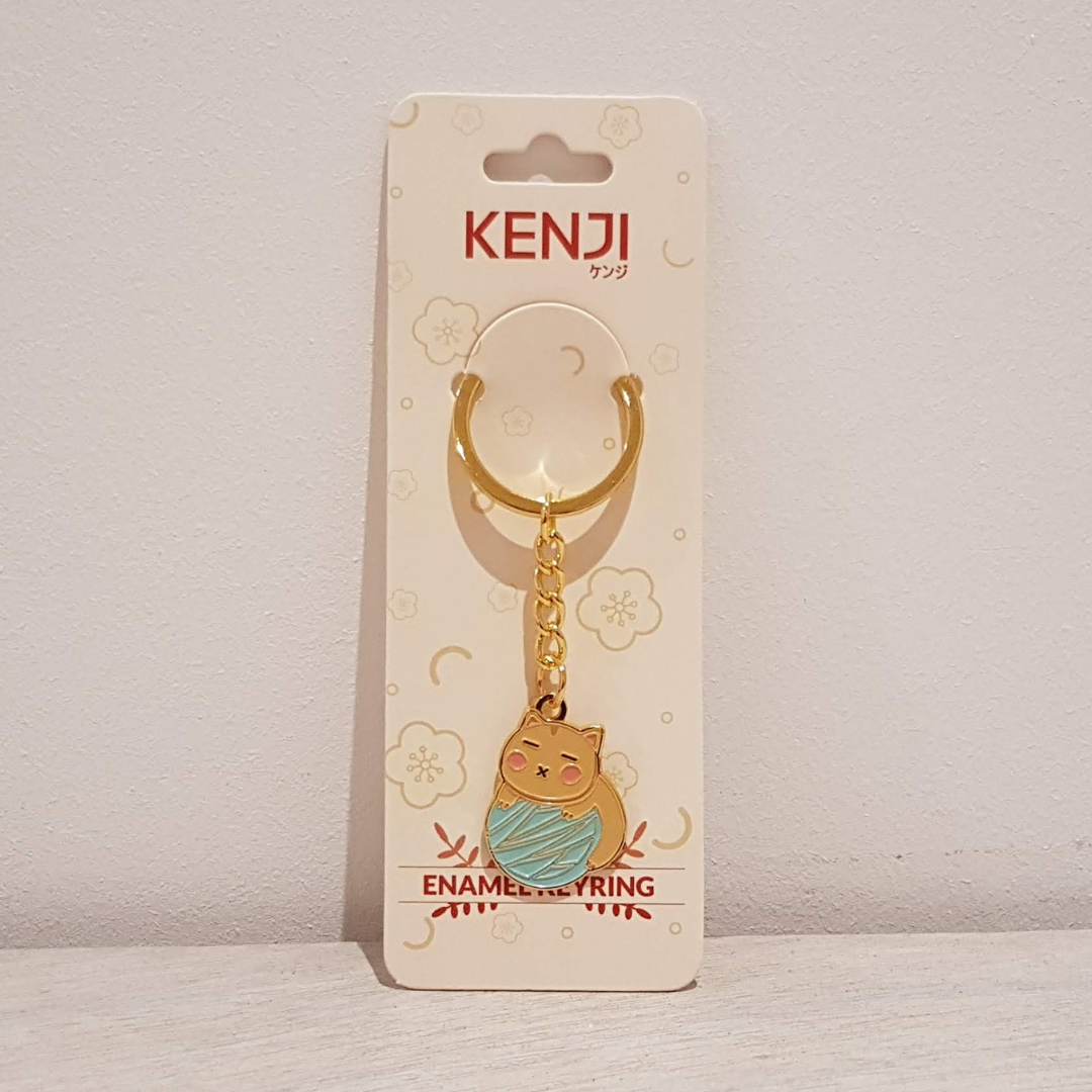 Playful Cat Enamel Keyring Cartoon Cute Kawaii Kenji | FREE UK Shipping ...