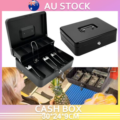 Lockable Cash Box Deposit Slot Petty cash Money Box Safe with 2 keys ...