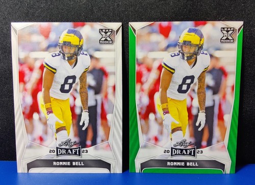 Ronnie Bell ROOKIE CARD SET #67 2023 Leaf Draft +GREEN PARALLEL SF ...