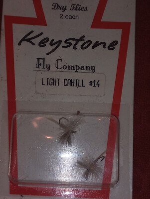 KEYSTONE FLY COMPANY DRY FLIES #14 LIGHT CAHILL VINTAGE 2 FLIES | eBay