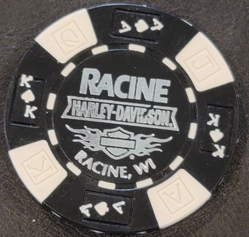 RACINE HD ~ WISCONSIN (Black AKQJ) Harley Davidson Poker Chip (CLOSED ...