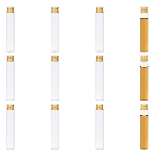 30ml Clear Glass Vials, 12 Pack Small Liquid Sample Vial Jars, Gold ...