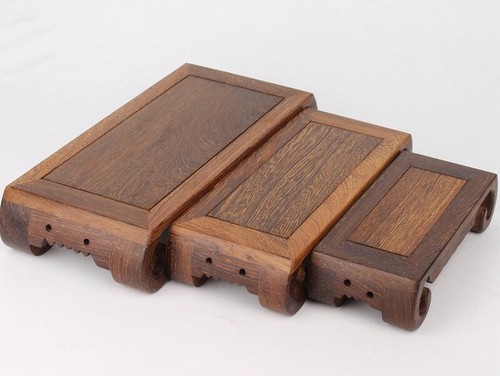 Bent Legged Wenge Wood Fishbowl Stand Rectangle Bonsai Flower Statue ...