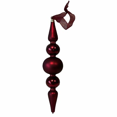 Matte Red with glitter Frontgate Glass Finial Ornaments 8” | eBay