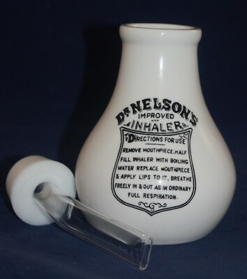 DR NELSON'S INHALER, STEAM INHALER FITTED WITH MOUTHPIECE AND BUNG ...