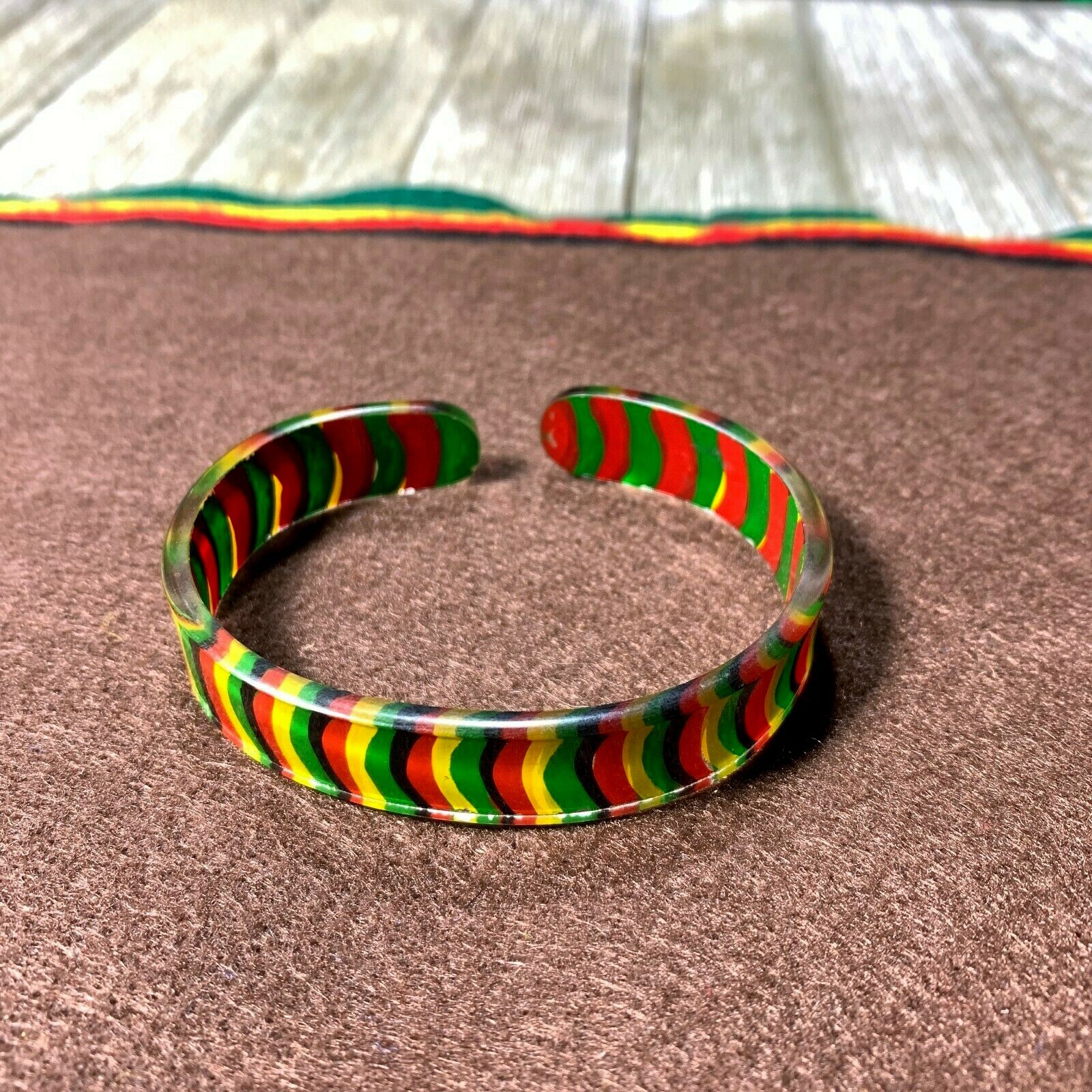 Selassie Jamaica Haiti Bangle Cuff Reggae Weed Leaf Rasta Rastafari ...