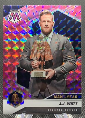 2021 Panini Mosaic JJ Watt Man Of The Year Pink Camo Prizm #272 Houston ...