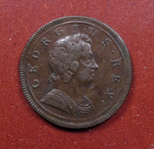 High Grade 1719 George I Halfpenny KM-557 Pre-Revolution Colonial ...