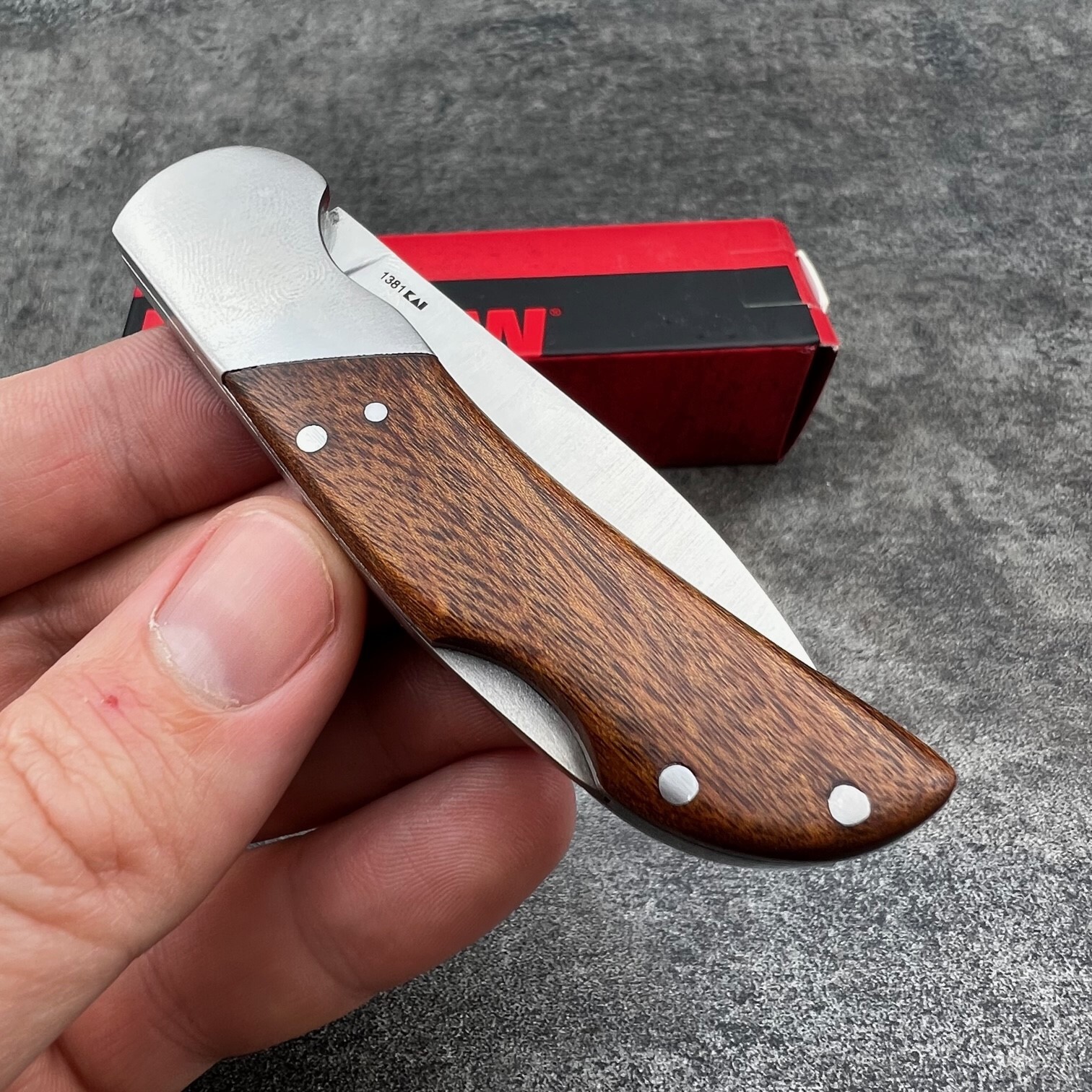 Kershaw Genuine Brown Wood Handles Small Folding Blade Lockback Pocket ...