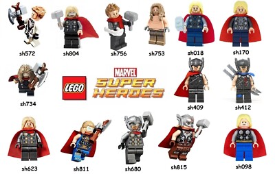 Lego Marvel Avengers 14x Mighty Thor Minifigures Ragnarok Endgame ...