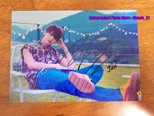seventeen JUN Autographed Hand Signed Photo 4*6 K-POP Collection | eBay