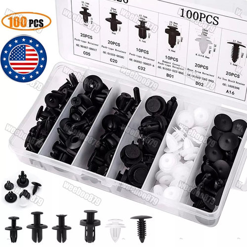For Subaru 100Pcs Bumper Hood Clips Retainer Rivet Fastener Fender Push ...
