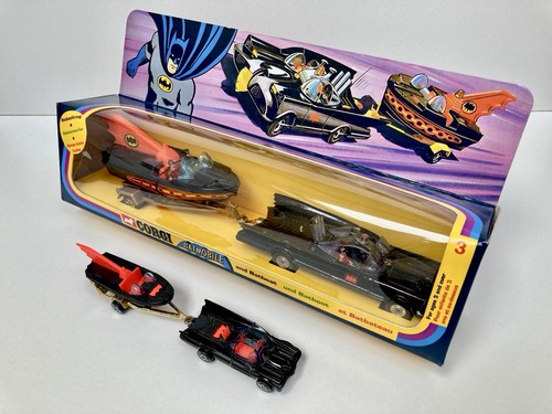 ORIGINAL 1976 BATMOBILE BATBOAT GIFT SET in Repro Box PLUS CORGI ...