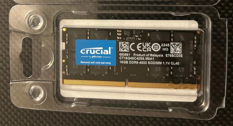 Crucial 16GB DDR5-4800 SO-DIMM Laptop Memory Modules (1x16GB) RAM - New ...
