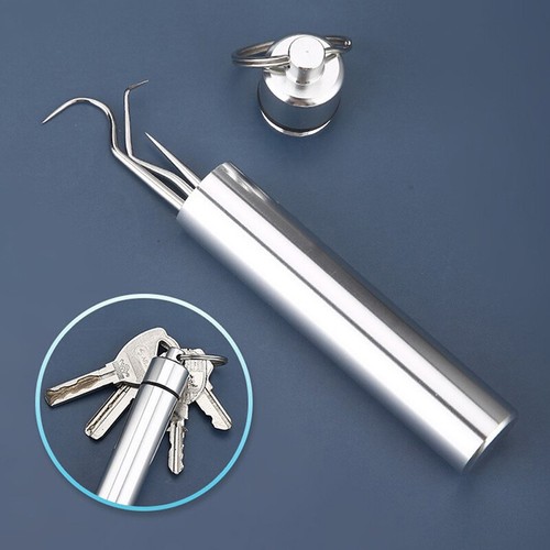 4 Pcs/Set Metal Toothpick Set Stainless Steel Toothpick Floss With ...