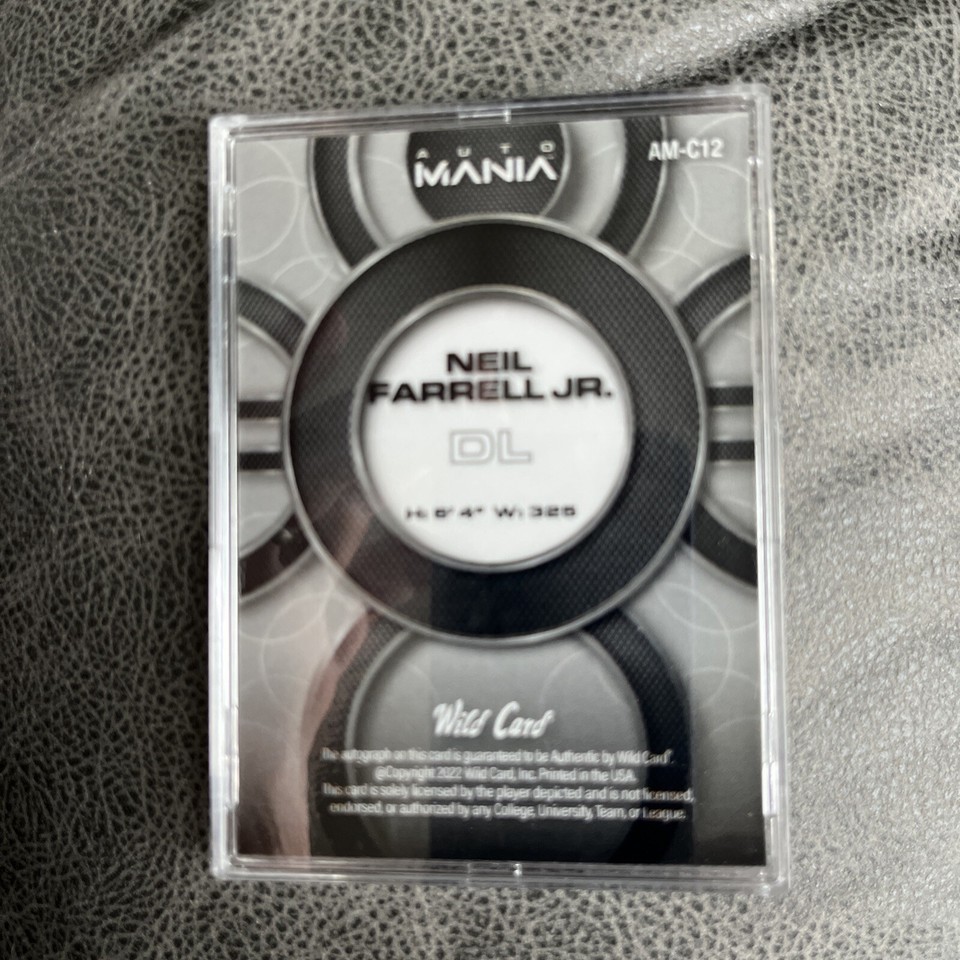 Neil Farrell Jr. 2022 Wild Card Auto Mania Red circles Las Vegas ...