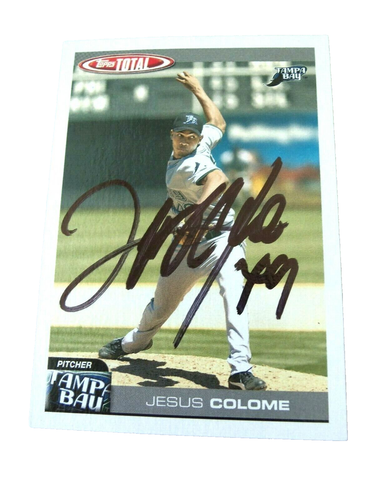 Jesus Colome Devil Rays Baseball Card 2004! AUTOGRAPHED! TOPPS TOTAL ...