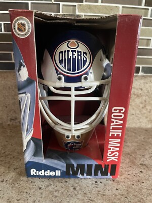 NHL Riddel Mini Goalie Mask Edmonton Oilers Hockey Grant Fuhr Skinner ...
