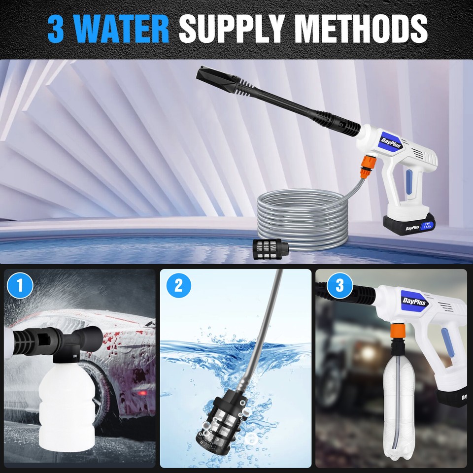 Portable Cordless Car High Pressure Washer Jet Water Wash Cleaner Gun ...