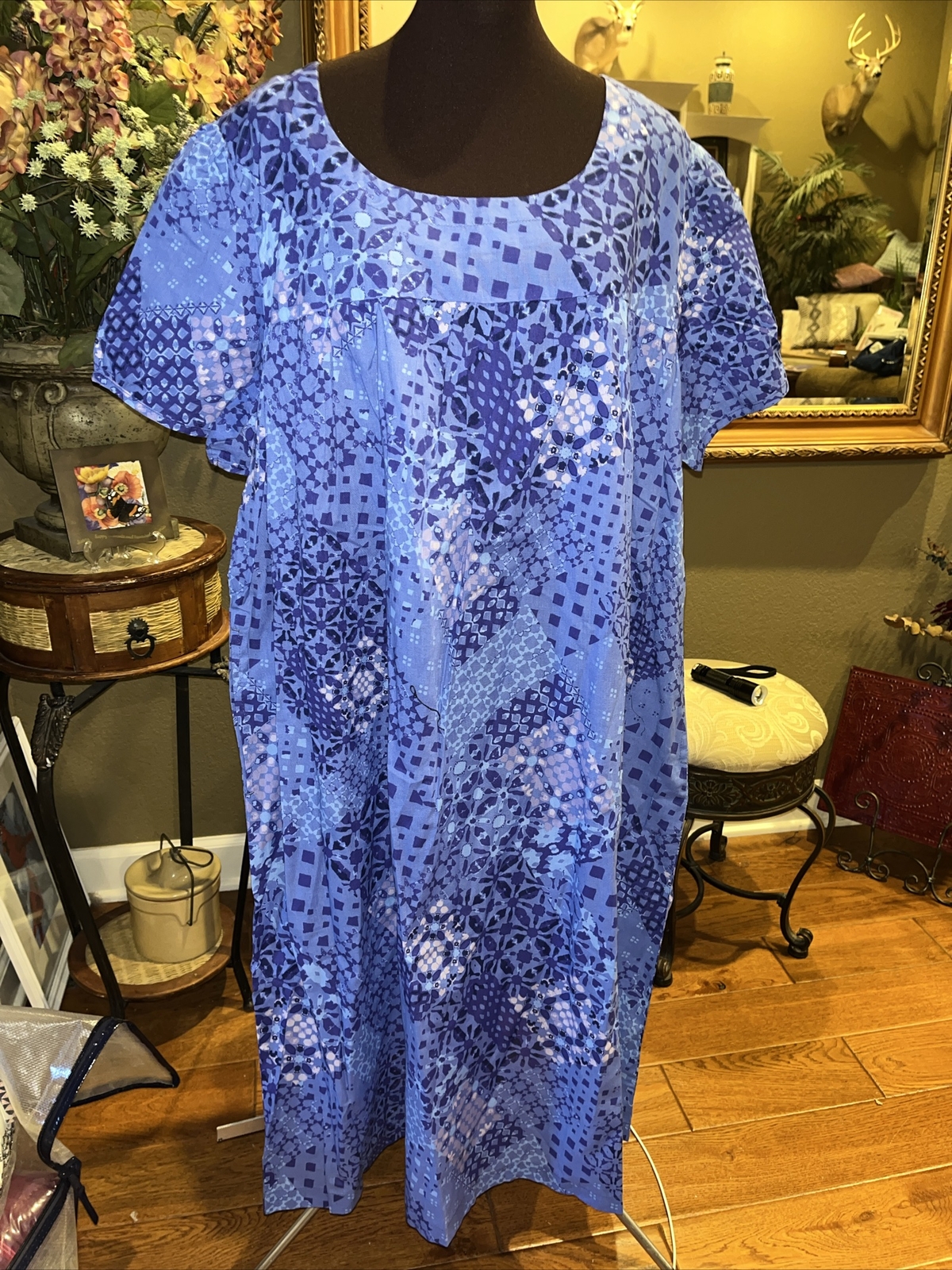 Only Necessities Blue House Dress Sz 1X (22/24) Mimi New | eBay