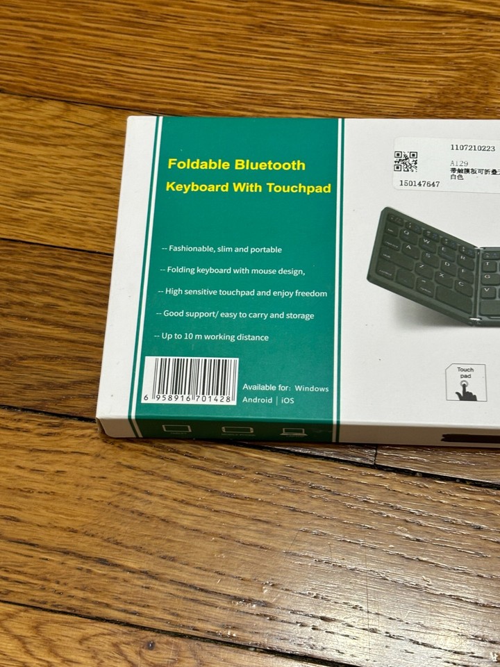 B033 Mini Wireless Keyboard Bluetooth Touchpad Portable Magnetic Triple Folding | eBay