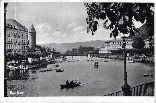 Postcard Bad Ems Water Sky Cloud Boat Building Vehicle Watercraft Lake ...